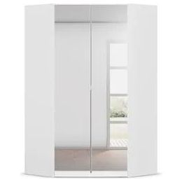 Eckkleiderschrank OTTO HOME "Kleiderschrank Schrank Ankleidezimmer Schlafzimmer Garderobe AGORDO", wei&szlig; (alpinwei&szlig;), B:117cm H:229cm T:117cm, Holzwerkstoff, Schr&auml;nke, Eckkleiderschrank, mit Spiegelt&uuml;ren, voll ausgestattet mit viel Stauraum MADE IN GERMANY