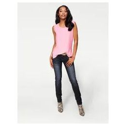 Shirttop Heine, Damen, Gr. 48, rosa (ros&eacute;), 95% Viskose, 5% Elasthan, Webware:100% Viskose, unifarben, Rundhals, Tops Shirttop