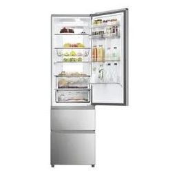 Haier K&uuml;hl-/Gefrierkombination "HTW7620ANMG", Energieeffizienz: A (A-G), silber (edelstahlfront, inox), B:59,5cm H:205cm T:66,7cm, K&uuml;hlschr&auml;nke, WIFI connected, Innovative Gefrier-Schubladen: Sparen Energie
