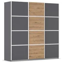 Kleiderschrank Rauch "Schwebet&uuml;renschrank OTTO ́s Choice Garderobe Schrank TOP ANGEBOT Avola", grau (graumetallic, eiche artisan, leisten wei&szlig;), B:203cm H:210cm T:62cm, Holzwerkstoff, Schr&auml;nke, Kleiderschrank, mit eleganten Zierleisten in Chrom, Schwarz oder Wei&szlig; MADE IN GERMANY