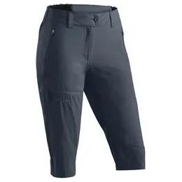 Outdoorhose Maier Sports "Lulaka Capri Loop", Damen, Gr. 40, Normalgr&ouml;&szlig;en, blau (graublau), 100% Polyester, Hosen Outdoorhose, Damen Wanderhose, elastische Funktionshose mit 3 Taschen, Regular Fit