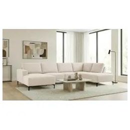 Wohnlandschaft Home Affaire "Tournon U-Form, XXL Sofa, Breite 333 cm, Webstoff, Chenille", beige, B:333cm H:85cm T:198cm, 100% Polyester, Sofas, Wohnlandschaft, Designsofa im nordischen Stil, Wellenunterfederung, Metallf&uuml;&szlig;e