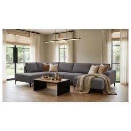 Wohnlandschaft Home Affaire "Tournon U-Form, XXL Sofa, Breite 333 cm, Webstoff, Chenille", grau, B:333cm H:85cm T:198cm, 100% Polyester, Sofas, Wohnlandschaft, Designsofa im nordischen Stil, Wellenunterfederung, Metallf&uuml;&szlig;e