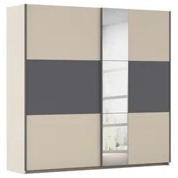 Schwebet&uuml;renschrank Rauch "Kleiderschrank Schrank Garderobe Schlafzimmerschrank SAJO", beige (champagner, graumetallic), B:218cm H:210cm T:59cm, Holzwerkstoff, Schr&auml;nke, Schwebet&uuml;renschrank, in 2 Breiten (218, 261 cm) optional mit Spiegel MADE IN GERMANY