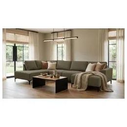 Wohnlandschaft Home Affaire "Tournon U-Form, XXL Sofa, Breite 333 cm, Webstoff, Chenille", gr&uuml;n (olive), B:333cm H:85cm T:198cm, 100% Polyester, Sofas, Wohnlandschaft, Designsofa im nordischen Stil, Wellenunterfederung, Metallf&uuml;&szlig;e