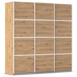 Kleiderschrank Rauch "Schwebet&uuml;renschrank OTTO ́s Choice Garderobe Schrank TOP ANGEBOT Avola", braun (eiche artisan, leisten wei&szlig;), B:203cm H:229cm T:62cm, Holzwerkstoff, Schr&auml;nke, Kleiderschrank, mit eleganten Zierleisten in Chrom, Schwarz oder Wei&szlig; MADE IN GERMANY