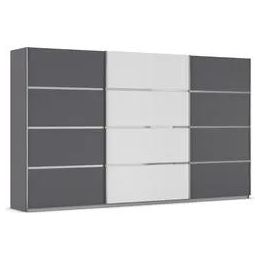 Kleiderschrank Rauch "Schwebet&uuml;renschrank OTTO ́s Choice Garderobe Schrank TOP ANGEBOT Avola", grau (graumetallic, alpinwei&szlig;, leisten chrom), B:360cm H:229cm T:62cm, Holzwerkstoff, Schr&auml;nke, Kleiderschrank, mit eleganten Zierleisten in Chrom, Schwarz oder Wei&szlig; MADE IN GERMANY