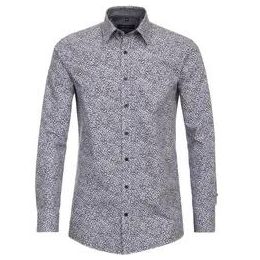 Langarmhemd Casamoda "Casamoda Freizeithemd Print", Herren, Gr. XXL, Normalgr&ouml;&szlig;en, blau (mittelblau), 100% Baumwolle, bedruckt, comfort fit, Hemden