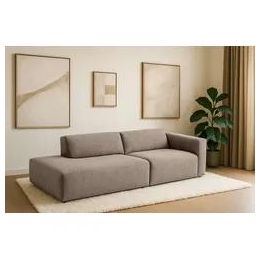 2-Sitzer Home Affaire "Noord mit Kedernaht, Breite 227 cm", braun, B:227cm H:71cm T:96cm, 100% Polyester, Sofas, Cord, Struktur, Webstoff, mit Wellenunterfederung, Massivholzrahmen