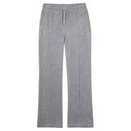 Sweathose Juicy Couture "TINA TRACK PANT Damen", Damen, Gr. L, EURO-Gr&ouml;&szlig;en, grau (silber marl), Samt, 95% Polyester, 5% Elasthan, slim fit, Hosen Sweathose, Trainingshose Damen, Sweathose, Velour, Jogginghose mit Glitzer, Sale