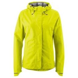 Fahrradjacke Gonso "SAVE JACKET ESSENTIAL W", Damen, Gr. 34, gelb, 100% Polyester, Rundhals, Jacken Fahrradjacke, Damen Regenjacke wind- und wasserdicht, Radjacke mit Kapuze