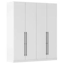 Kleiderschrank Rauch "Dreht&uuml;renschrank Schrank Garderobe W&auml;scheschrank Schlafzimmer AVOLA", wei&szlig; (alpinwei&szlig;), B:181cm H:197cm T:54cm, Holzwerkstoff, Schr&auml;nke, Kleiderschrank, mit hochwertigen Stangengriffen in Schwarz aus Metall MADE IN GERMANY, Topseller