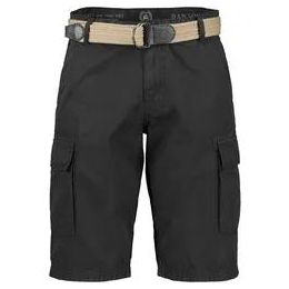 Bermudas Lerros "Cargobermuda inklusive G&uuml;rtel", Herren, Gr. 33, grau (schwarz graphite), 100% Baumwolle, Hosen Bermudas