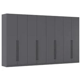 Kleiderschrank Rauch "Dreht&uuml;renschrank Schrank Garderobe W&auml;scheschrank Schlafzimmer AVOLA", grau (graumetallic), B:360cm H:229cm T:54cm, Holzwerkstoff, Schr&auml;nke, Kleiderschrank, mit hochwertigen Stangengriffen in Schwarz aus Metall MADE IN GERMANY, Topseller