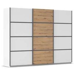 Kleiderschrank Rauch "Schwebet&uuml;renschrank OTTO ́s Choice Garderobe Schrank TOP ANGEBOT Avola", wei&szlig; (alpinwei&szlig;, eiche artisan, leisten graumetallic), B:271cm H:229cm T:62cm, Holzwerkstoff, Schr&auml;nke, Kleiderschrank, mit eleganten Zierleisten in Chrom, Schwarz oder Wei&szlig; MADE IN GERMANY