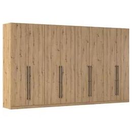 Kleiderschrank Rauch "Dreht&uuml;renschrank Schrank Garderobe W&auml;scheschrank Schlafzimmer AVOLA", braun (eiche artisan), B:360cm H:210cm T:54cm, Holzwerkstoff, Schr&auml;nke, Kleiderschrank, mit hochwertigen Stangengriffen in Schwarz aus Metall MADE IN GERMANY, Topseller