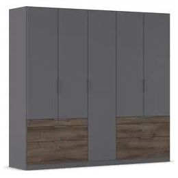 Kleiderschrank Rauch "Koda", grau (graumetallic, atlantic oak dunkel), B:226cm H:210cm T:54cm, Holzwerkstoff, Schr&auml;nke, Kleiderschrank, mit symmetrisch angeordneten Schubladen MADE IN GERMANY