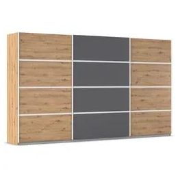 Kleiderschrank Rauch "Schwebet&uuml;renschrank OTTO ́s Choice Garderobe Schrank TOP ANGEBOT Avola", grau (eiche artisan, graumetallic, leisten wei&szlig;), B:360cm H:210cm T:62cm, Holzwerkstoff, Schr&auml;nke, Kleiderschrank, mit eleganten Zierleisten in Chrom, Schwarz oder Wei&szlig; MADE IN GERMANY
