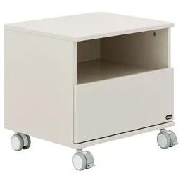 Nachtkommode YUNY BY PAIDI "SISTER LOU mit Ablagefach und Schublade", beige (cashmere, beige), B:48,3cm H:45,3cm T:39,6cm, Spanplatte, Sideboards, feststellbarer Rollcontainer, Beige, Soft-Close
