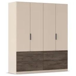 Kleiderschrank Rauch "Koda", beige (beige (champagner), atlantic oak dunkel), B:181cm H:210cm T:54cm, Holzwerkstoff, Schr&auml;nke, Kleiderschrank, mit symmetrisch angeordneten Schubladen MADE IN GERMANY