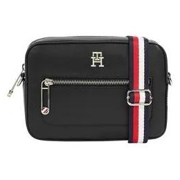 Mini Bag Tommy Hilfiger "ICONIC TOMMY CAMERA BAG CORP", Damen, Gr. B/H/T: 20cm x 14cm x 7cm, schwarz, Lederimitat, Taschen, im kleinen Format
