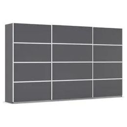 Kleiderschrank Rauch "Schwebet&uuml;renschrank OTTO ́s Choice Garderobe Schrank TOP ANGEBOT Avola", grau (graumetallic, leisten wei&szlig;), B:360cm H:229cm T:62cm, Holzwerkstoff, Schr&auml;nke, Kleiderschrank, mit eleganten Zierleisten in Chrom, Schwarz oder Wei&szlig; MADE IN GERMANY
