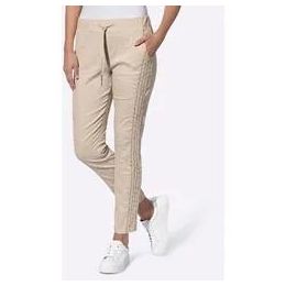 Webhose Heine, Damen, Gr. 44, Normalgr&ouml;&szlig;en, beige (sand), 69% Baumwolle, 28% Polyester, 3% Elasthan, unifarben, Hosen
