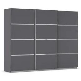 Kleiderschrank Rauch "Schwebet&uuml;renschrank OTTO ́s Choice Garderobe Schrank TOP ANGEBOT Avola", grau (graumetallic, leisten chrom), B:271cm H:229cm T:62cm, Holzwerkstoff, Schr&auml;nke, Kleiderschrank, mit eleganten Zierleisten in Chrom, Schwarz oder Wei&szlig; MADE IN GERMANY