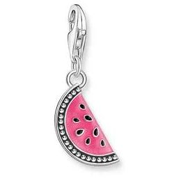 Charm-Einh&auml;nger Thomas Sabo "Wassermelone-Motiv bunt", silber (silberfarben, rosa, gr&uuml;n), Charms, Damen, Silber 925 (recycelt)