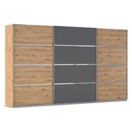 Kleiderschrank Rauch "Schwebet&uuml;renschrank OTTO ́s Choice Garderobe Schrank TOP ANGEBOT Avola", grau (eiche artisan, graumetallic, leisten chrom), B:360cm H:210cm T:62cm, Holzwerkstoff, Schr&auml;nke, Kleiderschrank, mit eleganten Zierleisten in Chrom, Schwarz oder Wei&szlig; MADE IN GERMANY