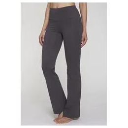 Jazzpants Lascana ACTIVE, Damen, Gr. 40/42, N-Gr, grau (anthrazit), Single Jersey, Obermaterial: 95% Baumwolle, 5% Elasthan, unifarben, Basic, lang, Hosen, mit breitem B&uuml;ndchen
