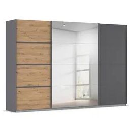 Kleiderschrank Rauch "Schwebet&uuml;renschrank OTTO ́s Choice Garderobe Schrank TOP ANGEBOT Avola", grau (graumetallic, eiche artisan, leisten graumetallic), B:315cm H:210cm T:62cm, Holzwerkstoff, Schr&auml;nke, Kleiderschrank, mit eleganten Zierleisten in Chrom, Schwarz oder Wei&szlig; MADE IN GERMANY
