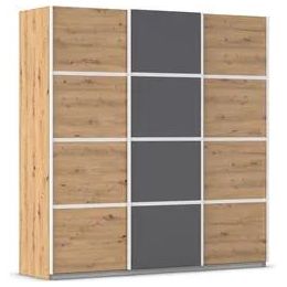Kleiderschrank Rauch "Schwebet&uuml;renschrank OTTO ́s Choice Garderobe Schrank TOP ANGEBOT Avola", grau (eiche artisan, graumetallic, leisten wei&szlig;), B:203cm H:210cm T:62cm, Holzwerkstoff, Schr&auml;nke, Kleiderschrank, mit eleganten Zierleisten in Chrom, Schwarz oder Wei&szlig; MADE IN GERMANY