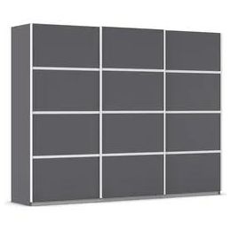 Kleiderschrank Rauch "Schwebet&uuml;renschrank OTTO ́s Choice Garderobe Schrank TOP ANGEBOT Avola", grau (graumetallic, leisten wei&szlig;), B:271cm H:210cm T:62cm, Holzwerkstoff, Schr&auml;nke, Kleiderschrank, mit eleganten Zierleisten in Chrom, Schwarz oder Wei&szlig; MADE IN GERMANY