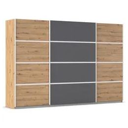 Kleiderschrank Rauch "Schwebet&uuml;renschrank OTTO ́s Choice Garderobe Schrank TOP ANGEBOT Avola", grau (eiche artisan, graumetallic, leisten wei&szlig;), B:315cm H:210cm T:62cm, Holzwerkstoff, Schr&auml;nke, Kleiderschrank, mit eleganten Zierleisten in Chrom, Schwarz oder Wei&szlig; MADE IN GERMANY