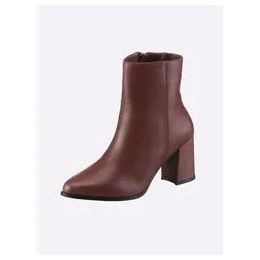 Stiefelette Andrea Conti, Damen, Gr. 40, rot (bordeaux), Leder, Nubukleder, Rindsleder, Schuhe Stiefelette