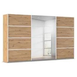 Kleiderschrank Rauch "Schwebet&uuml;renschrank OTTO ́s Choice Garderobe Schrank TOP ANGEBOT Avola", beige (eiche artisan, leisten wei&szlig;), B:360cm H:210cm T:62cm, Holzwerkstoff, Schr&auml;nke, Kleiderschrank, mit eleganten Zierleisten in Chrom, Schwarz oder Wei&szlig; MADE IN GERMANY
