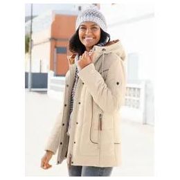 Steppjacke Casual Looks, Damen, Gr. 18, beige (sand), 100% Polyester, Kapuzenfutter:100% Polyester, unifarben, Jacken Steppjacke