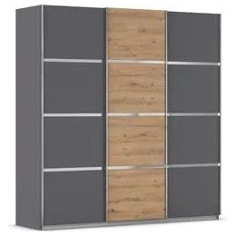 Kleiderschrank Rauch "Schwebet&uuml;renschrank OTTO ́s Choice Garderobe Schrank TOP ANGEBOT Avola", grau (graumetallic, eiche artisan, leisten chrom), B:203cm H:210cm T:62cm, Holzwerkstoff, Schr&auml;nke, Kleiderschrank, mit eleganten Zierleisten in Chrom, Schwarz oder Wei&szlig; MADE IN GERMANY
