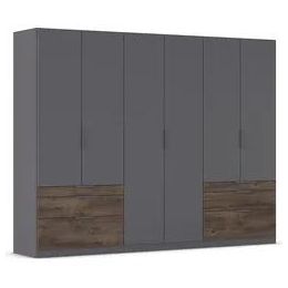 Kleiderschrank Rauch "Koda", grau (graumetallic, atlantic oak dunkel), B:271cm H:210cm T:54cm, Holzwerkstoff, Schr&auml;nke, Kleiderschrank, mit symmetrisch angeordneten Schubladen MADE IN GERMANY