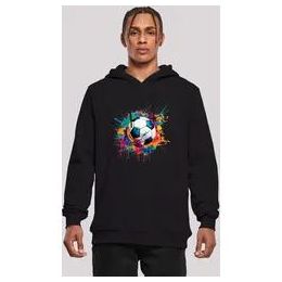 Kapuzenpullover F4NT4STIC "Bunte Fu&szlig;ball Grafik", Herren, Gr. XL, schwarz, Obermaterial: 65% Baumwolle, 35% Polyester, slim fit, Pullover Kapuzenpullover, Premium Qualit&auml;t