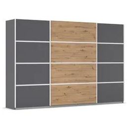 Kleiderschrank Rauch "Schwebet&uuml;renschrank OTTO ́s Choice Garderobe Schrank TOP ANGEBOT Avola", grau (graumetallic, eiche artisan, leisten wei&szlig;), B:315cm H:210cm T:62cm, Holzwerkstoff, Schr&auml;nke, Kleiderschrank, mit eleganten Zierleisten in Chrom, Schwarz oder Wei&szlig; MADE IN GERMANY