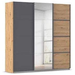 Kleiderschrank Rauch "Schwebet&uuml;renschrank OTTO ́s Choice Garderobe Schrank TOP ANGEBOT Avola", beige (eiche artisan, graumetallic, leisten graumetallic), B:203cm H:210cm T:62cm, Holzwerkstoff, Schr&auml;nke, Kleiderschrank, mit eleganten Zierleisten in Chrom, Schwarz oder Wei&szlig; MADE IN GERMANY