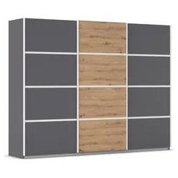 Kleiderschrank Rauch "Schwebet&uuml;renschrank OTTO ́s Choice Garderobe Schrank TOP ANGEBOT Avola", grau (graumetallic, eiche artisan, leisten wei&szlig;), B:271cm H:229cm T:62cm, Holzwerkstoff, Schr&auml;nke, Kleiderschrank, mit eleganten Zierleisten in Chrom, Schwarz oder Wei&szlig; MADE IN GERMANY