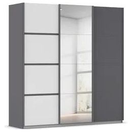 Kleiderschrank Rauch "Schwebet&uuml;renschrank OTTO ́s Choice Garderobe Schrank TOP ANGEBOT Avola", grau (graumetallic, alpinwei&szlig;, leisten graumetallic), B:203cm H:210cm T:62cm, Holzwerkstoff, Schr&auml;nke, Kleiderschrank, mit eleganten Zierleisten in Chrom, Schwarz oder Wei&szlig; MADE IN GERMANY