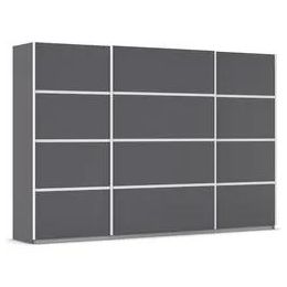 Kleiderschrank Rauch "Schwebet&uuml;renschrank OTTO ́s Choice Garderobe Schrank TOP ANGEBOT Avola", grau (graumetallic, leisten wei&szlig;), B:315cm H:210cm T:62cm, Holzwerkstoff, Schr&auml;nke, Kleiderschrank, mit eleganten Zierleisten in Chrom, Schwarz oder Wei&szlig; MADE IN GERMANY