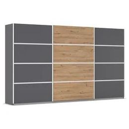 Kleiderschrank Rauch "Schwebet&uuml;renschrank OTTO ́s Choice Garderobe Schrank TOP ANGEBOT Avola", grau (graumetallic, eiche artisan, leisten wei&szlig;), B:360cm H:210cm T:62cm, Holzwerkstoff, Schr&auml;nke, Kleiderschrank, mit eleganten Zierleisten in Chrom, Schwarz oder Wei&szlig; MADE IN GERMANY