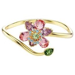 Armreif Swarovski "Schmuck Geschenk Idyllia Armreif Blume" Gr. M, gold (gelbgoldfarben, pink, blau, gr&uuml;n, lila, pink, blau, gr&uuml;n, lila), Armb&auml;nder, Damen, M, Metall, Armreif, mit Swarovski Kristall