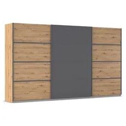 Kleiderschrank Rauch "Schwebet&uuml;renschrank OTTO ́s Choice Garderobe Schrank TOP ANGEBOT Avola", grau (eiche artisan, graumetallic, leisten graumetallic), B:360cm H:210cm T:62cm, Holzwerkstoff, Schr&auml;nke, Kleiderschrank, mit eleganten Zierleisten in Chrom, Schwarz oder Wei&szlig; MADE IN GERMANY