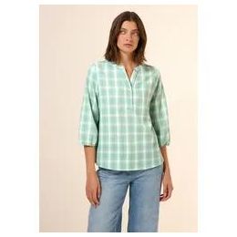 Karobluse Cecil, Damen, Gr. XL (44), matcha gr&uuml;n, Web, 54% Viskose, 45% Polyester, 1% Elasthan, kariert, normal normal, Rundhals, B&uuml;ndchen, Blusen Karobluse, mit 3/4 &Auml;rmeln